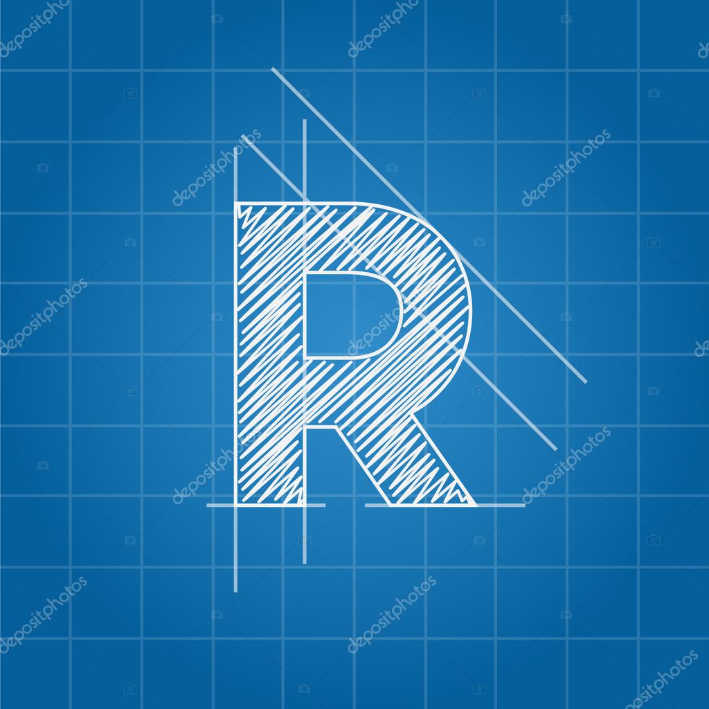R letter architectural plan — Stock Vector © MaximSuvorov #67649715