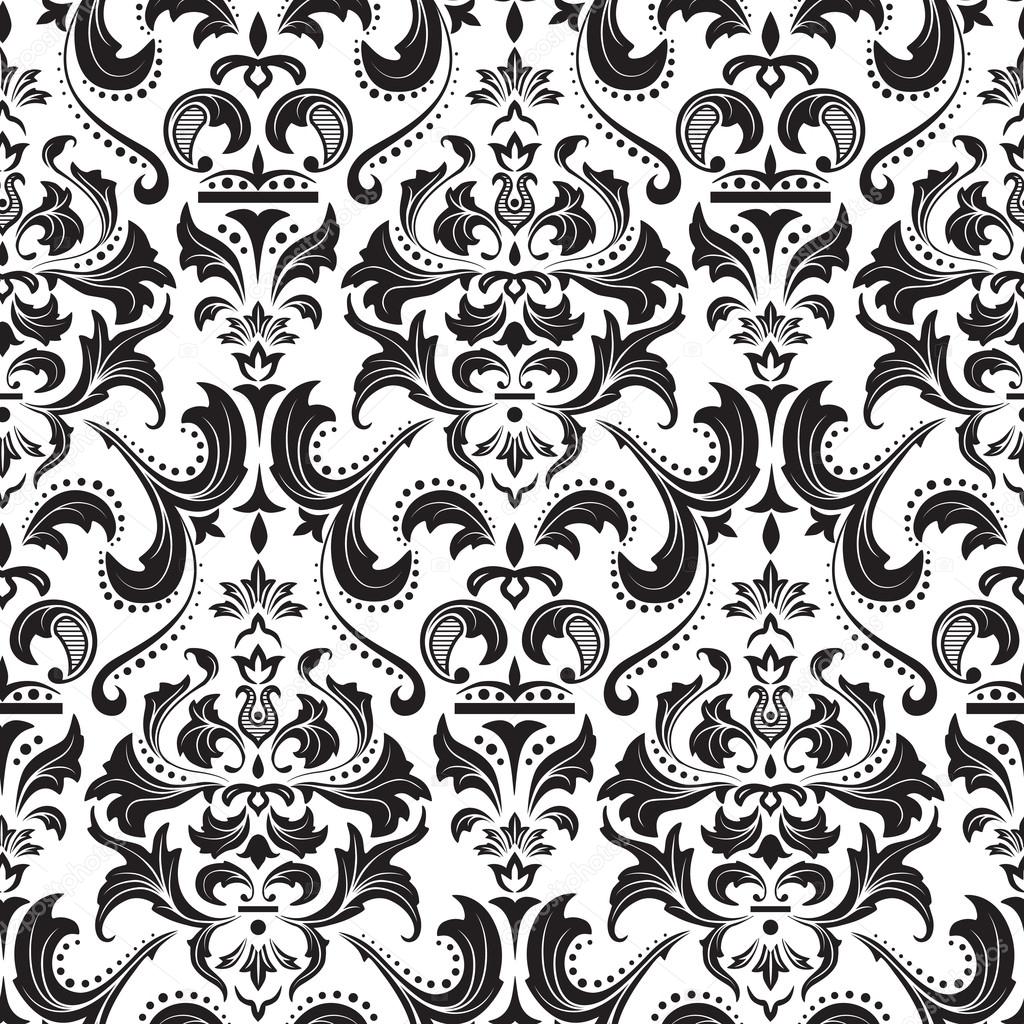 Black And White Damask Pattern