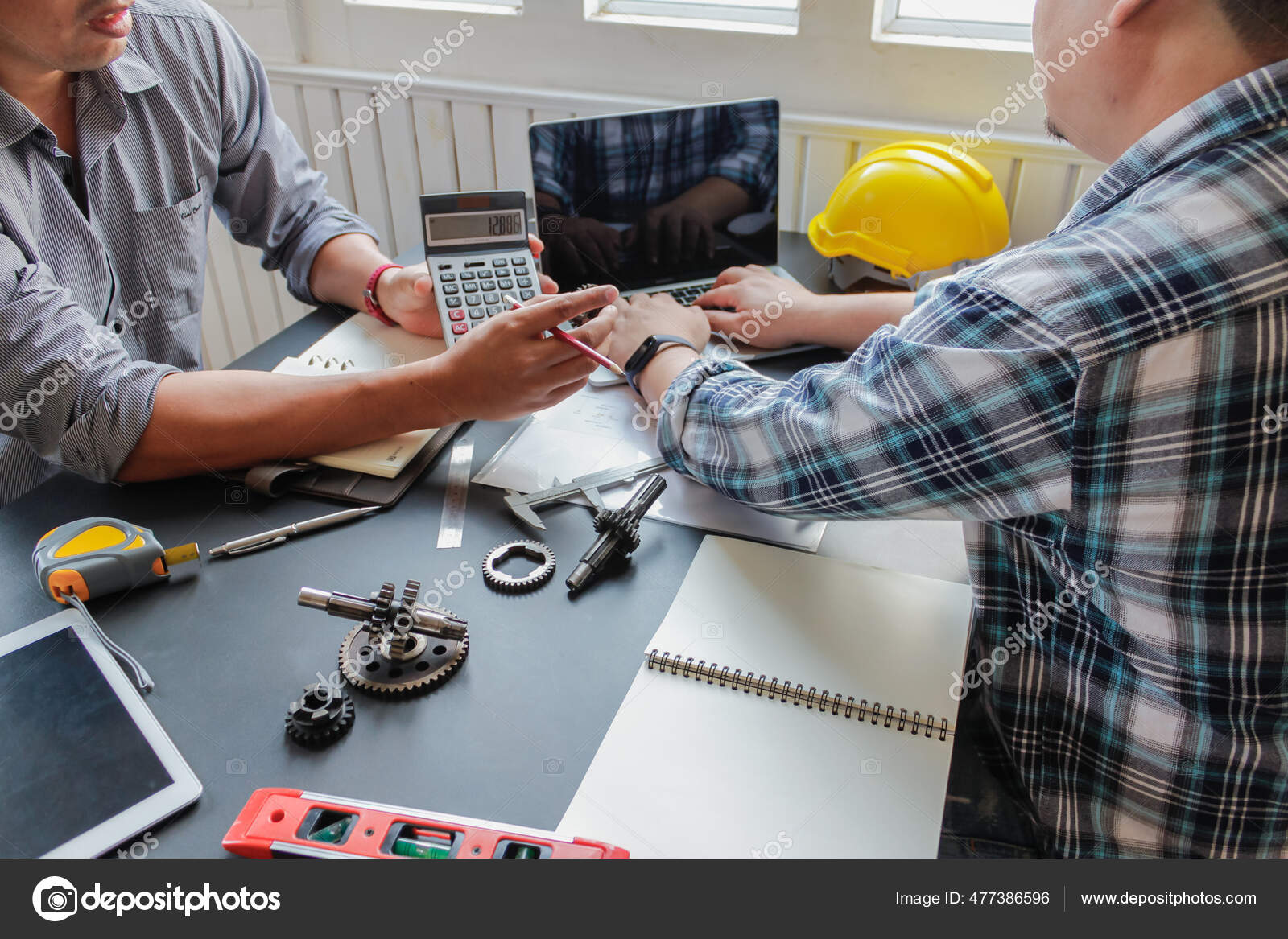 Factory Mechanical Engineering Team Designing Developing Gear Sets Keep ...