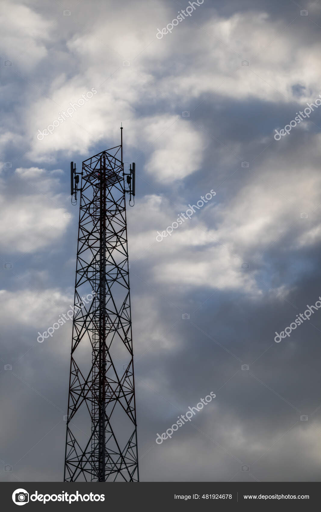 Towering Transmission Towers Background Cloudy Sky Rainy Season Towers ...