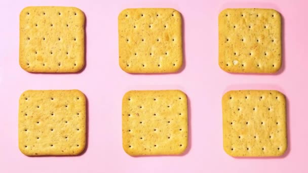 Stop Motion Animation Whole Cookie Cracker Moves Pink Background Top ...
