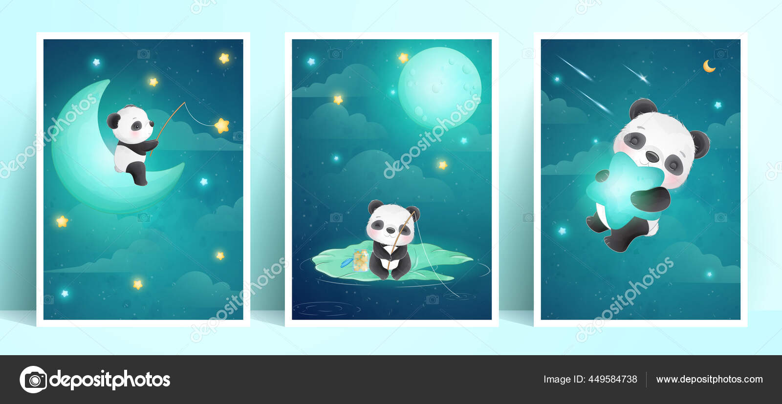 Cute Doodle Panda Frame Collection Stock Vector Image by ©Trendysense ...