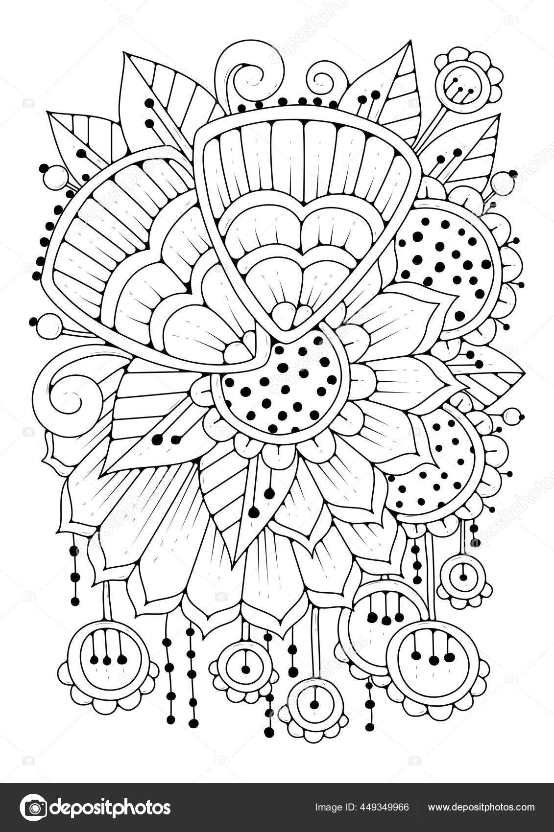 Coloring Pages For Adults Abstract Flowers