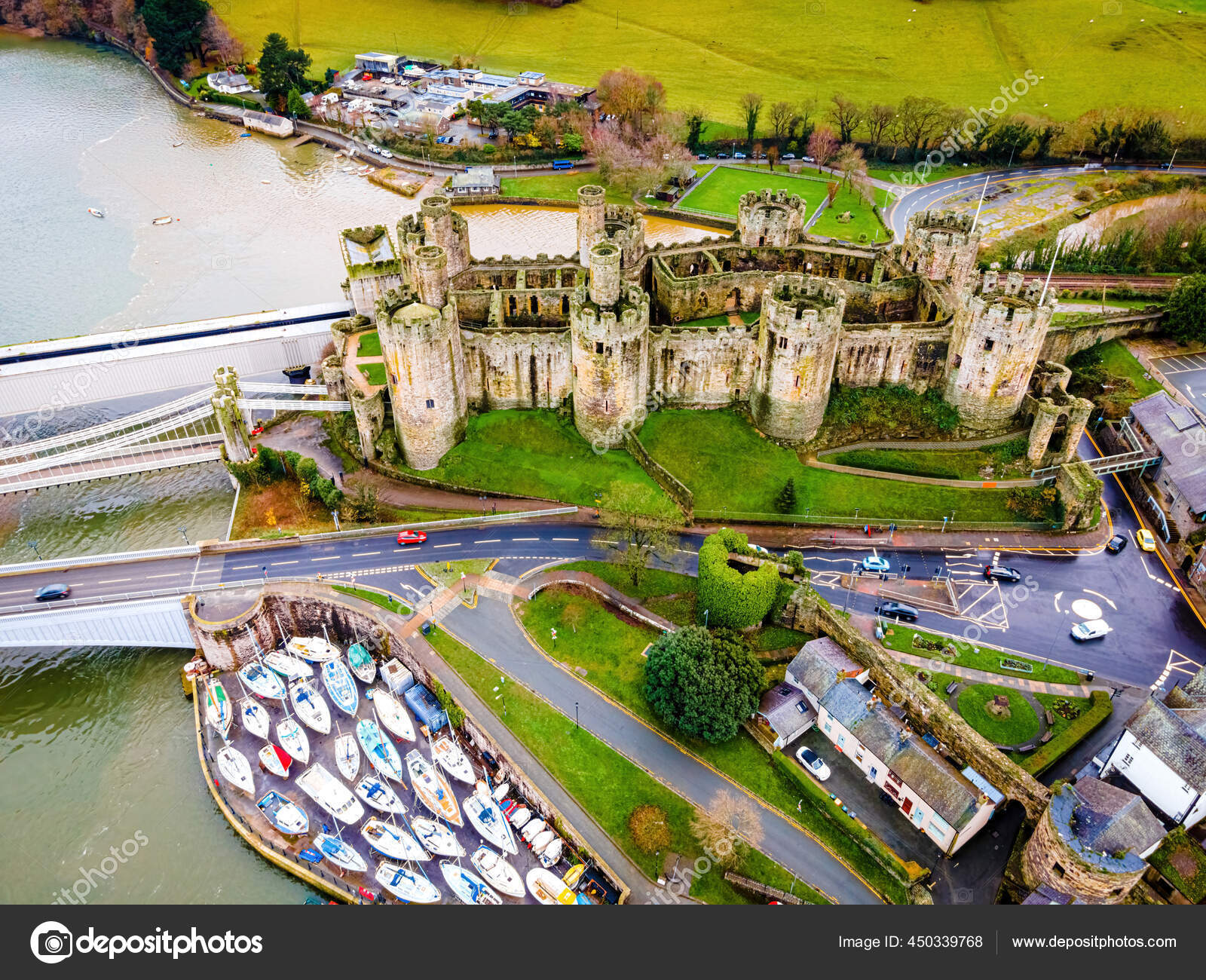 Castle Conwy Walled Market Town Community Conwy County Borough North ...