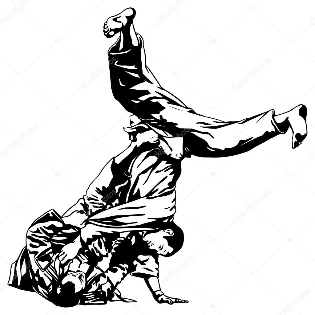 Judo fight — Stock Vector © eokotnikova #52104381