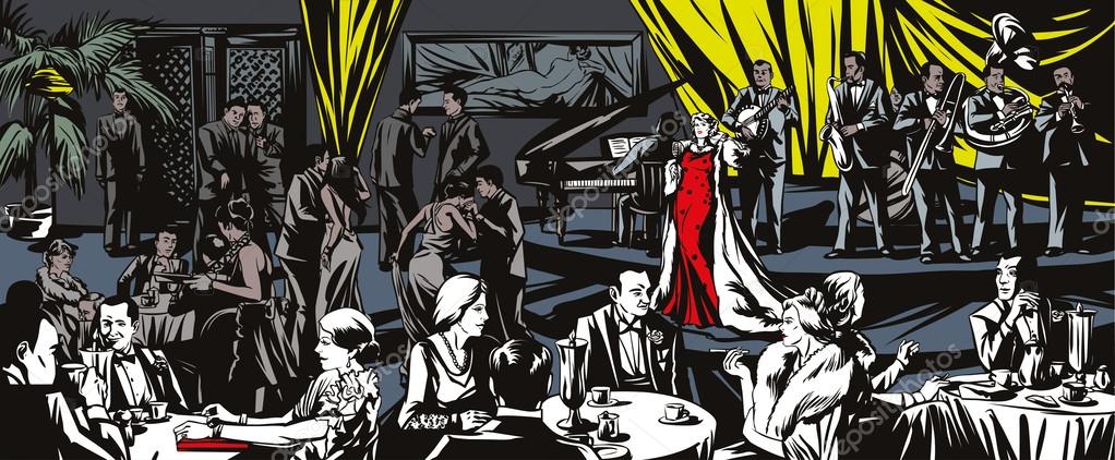 Singer sings in a restaurant Stock Vector Image by ©eokotnikova #53588639