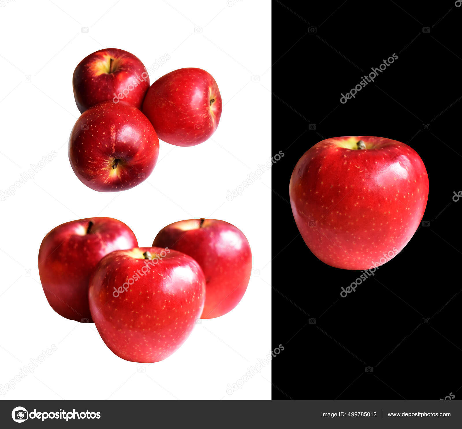 Red Apple Isolated Clipping Path White Background Shadow Fresh Fruit ...