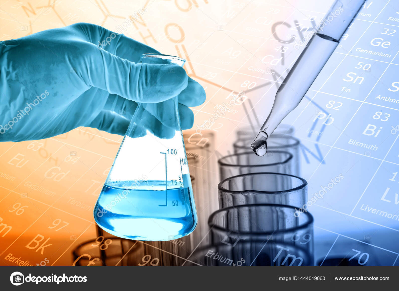 Hand Scientist Holding Flask Lab Glassware Chemical Laboratory ...