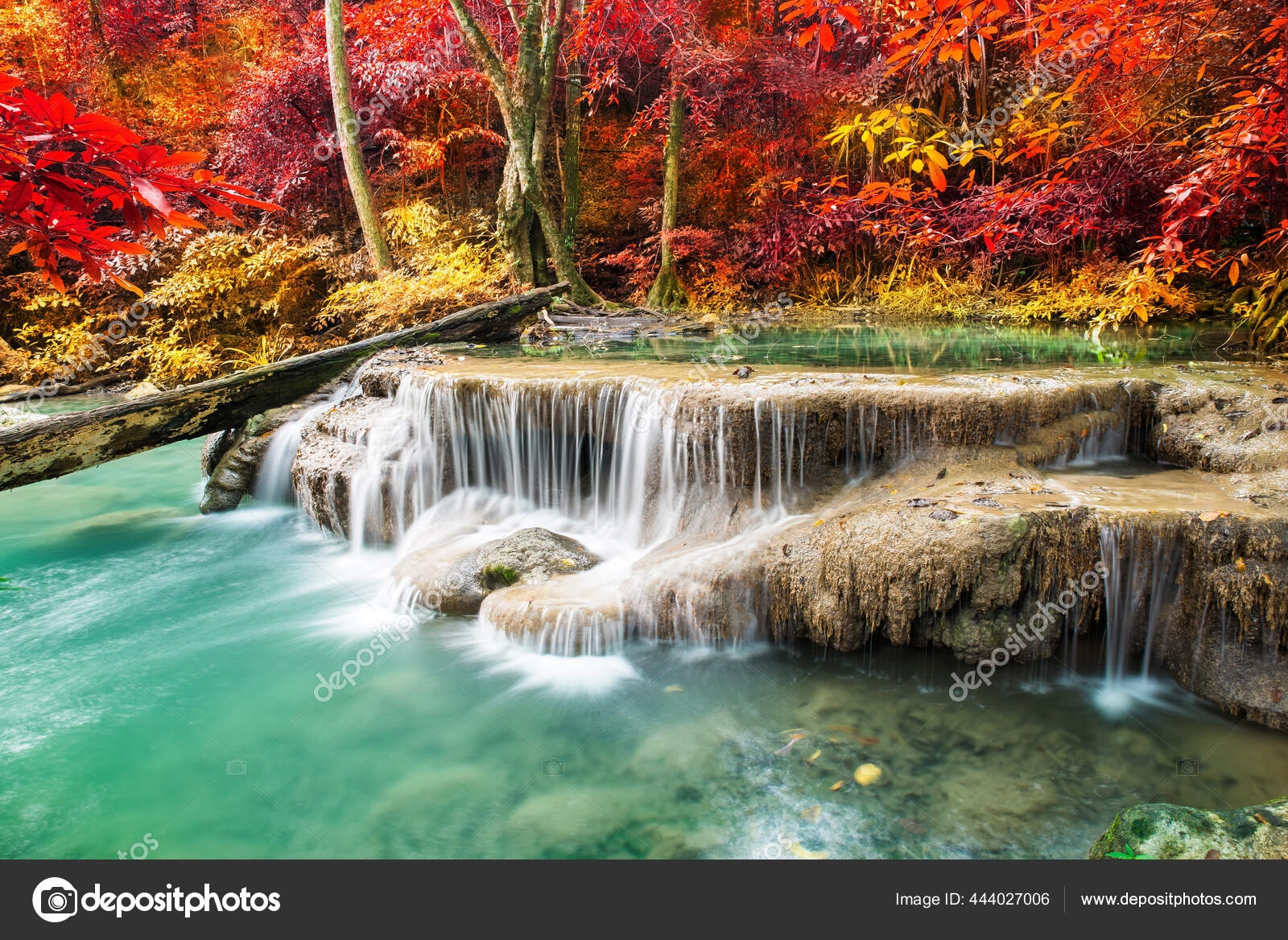 Waterfall Nature Autumn Beautiful Beautiful Waterfall In Autumn Forest