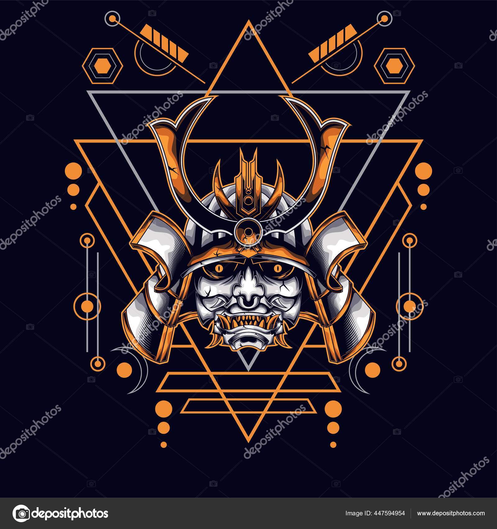 Samurai Mask Vector Wallpaper
