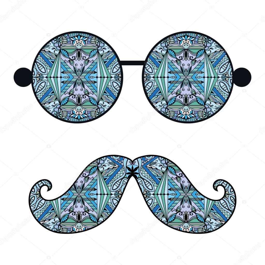 Retro Hipster Sunglasses Print For T Shirt Card Design Elements — Stock Vector © Liukas 71531035