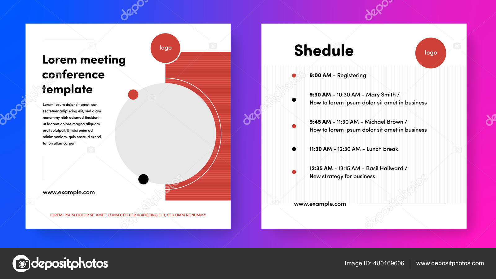 Social Media Layouts Conference Meeting Detailed Square Banners Advert ...