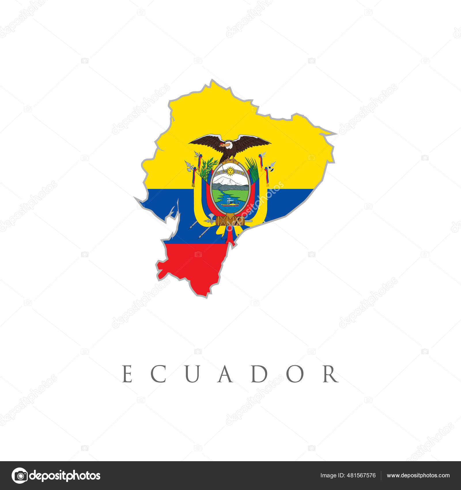 Ecuador Map Flag White Background Ecuador Flag Map Flag Country Stock Vector by ©diplograma ...
