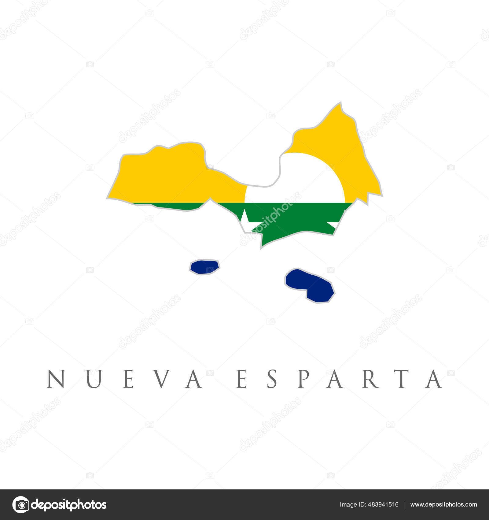 Nueva Esparta Flag Map Flag Country Form Borders Stock Vector Stock ...