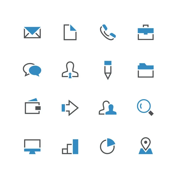 Conjunto De Iconos De Contacto Azul