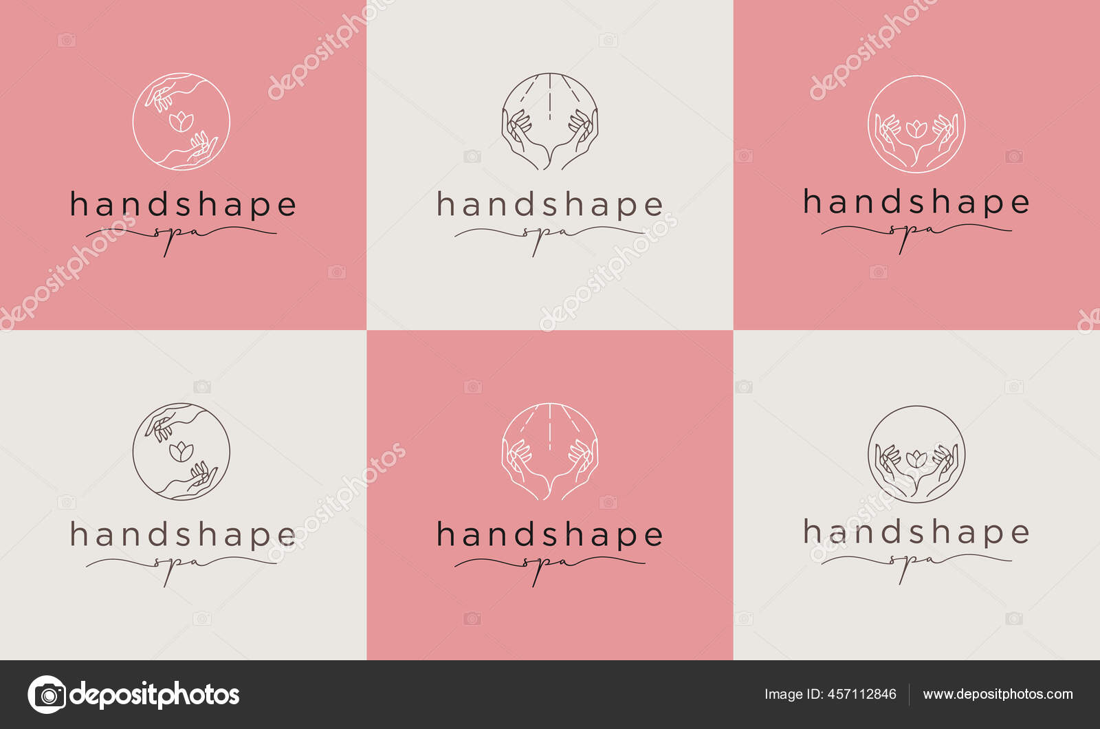 Abstract Hand Logo Design Template Trendy Linear Minimal Style Hands ...