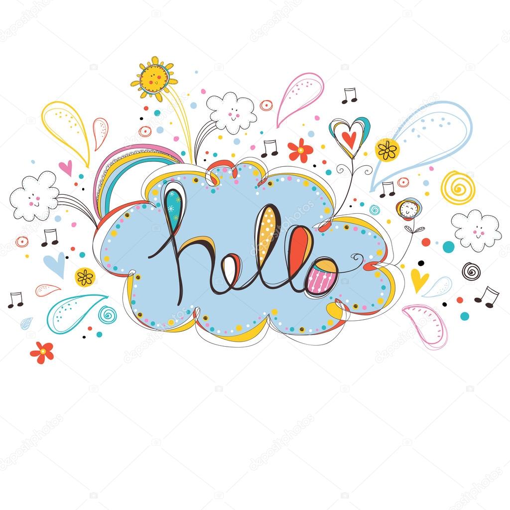 Hello.Word hello.Modern typography lettering decorative text ...