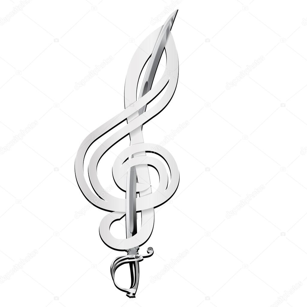 Treble clef with a sword Stock Vector Image by ©Yegen_Kachurin #108502856