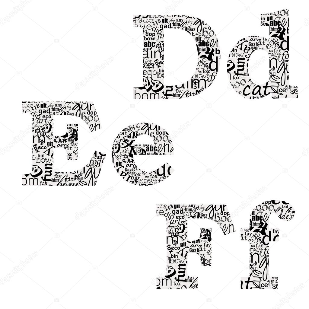 Letras de diferentes fuentes Vector de stock por ©Yegen_Kachurin 60475349