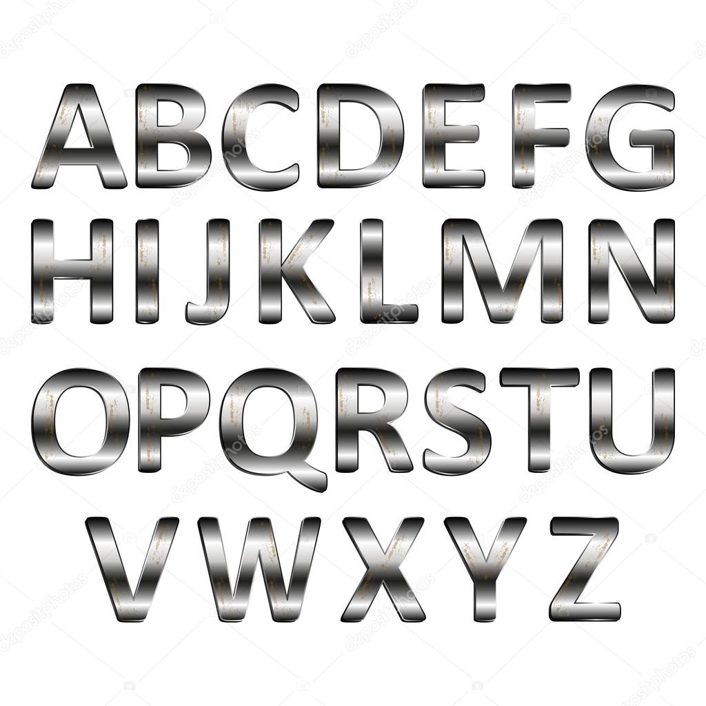 Metal letters of the alphabet Stock Vector by ©Yegen_Kachurin 73633007