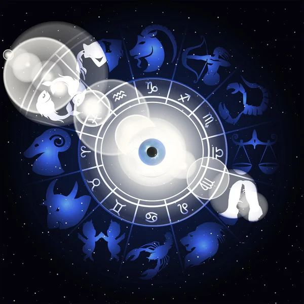 Zodiac signs in the space and the eye Stock Vector Image by ©Yegen ...