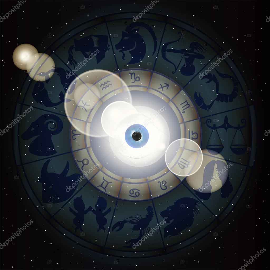 Zodiac signs in the space and the eye Stock Vector Image by ©Yegen ...
