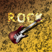 Rock word with guitar — Stock Vector © Iznogood #2955539