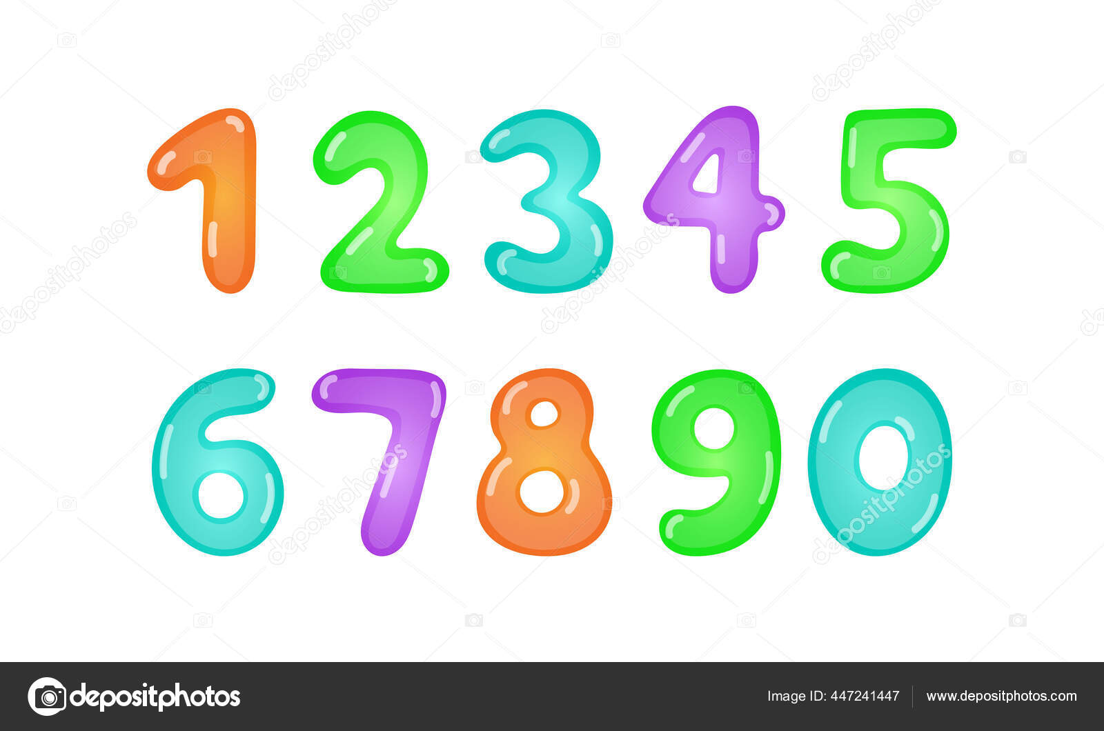 Set Color Numbers Kids Vector Illustration Stock Vector by ©Zhanna30 ...