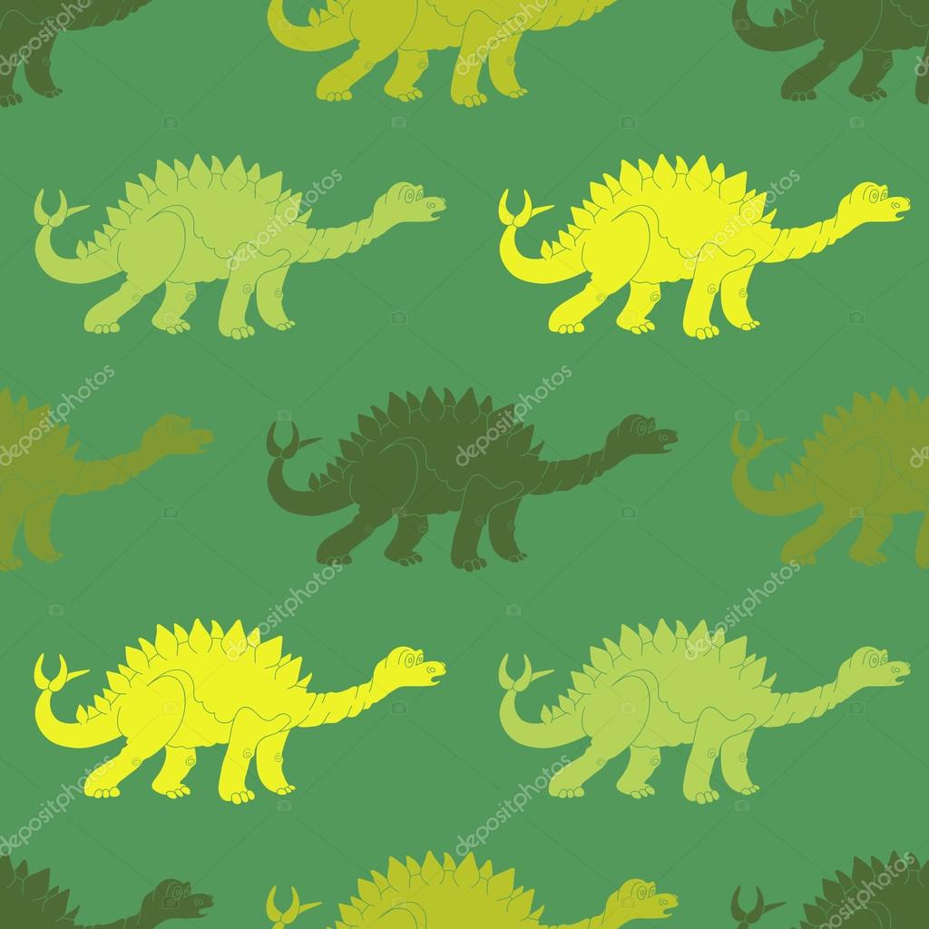 Vector illustration of a seamless repeating pattern of dinosaur Stock ...