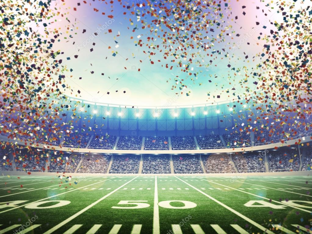 American stadium with confetti Stock Photo by ©efks 86723132