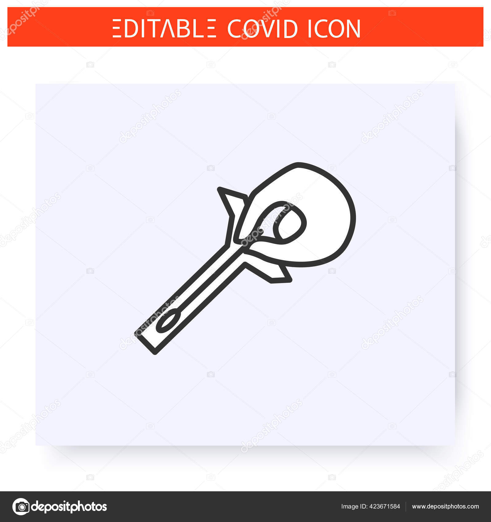 Remove collection swab from container line icon Stock Vector by ...