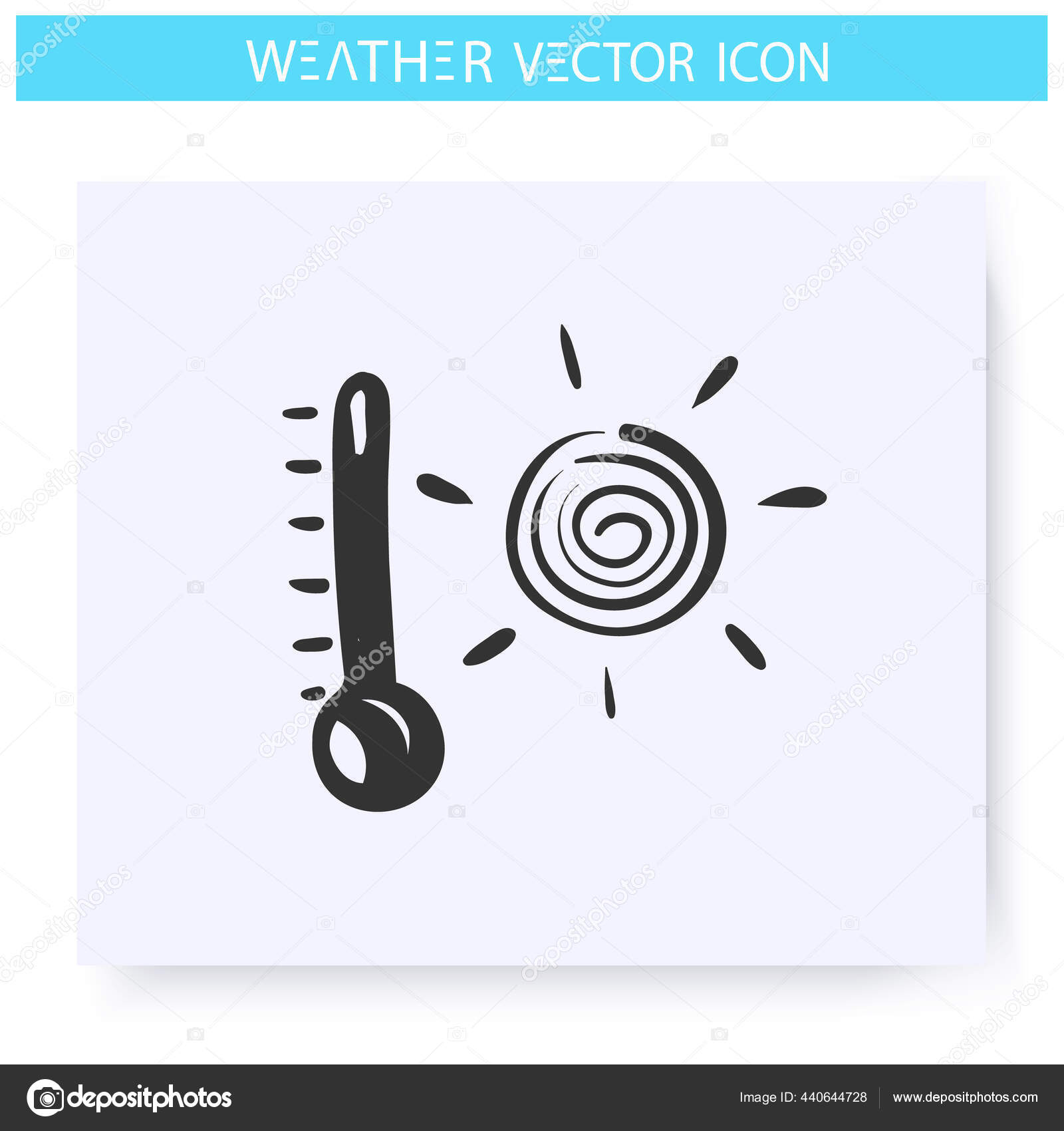 Heat icon. Hot weather. High temperature outdoors Stock Vector Image by ...