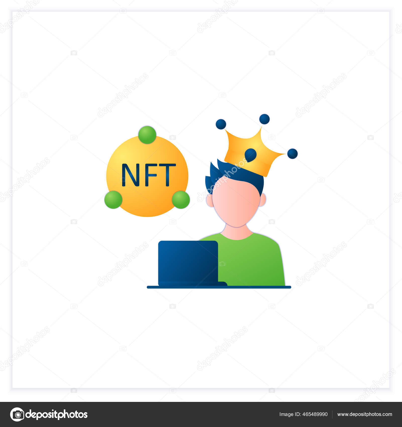 NFT artist flat icon Stock Vector by ©Antstudio 465489990