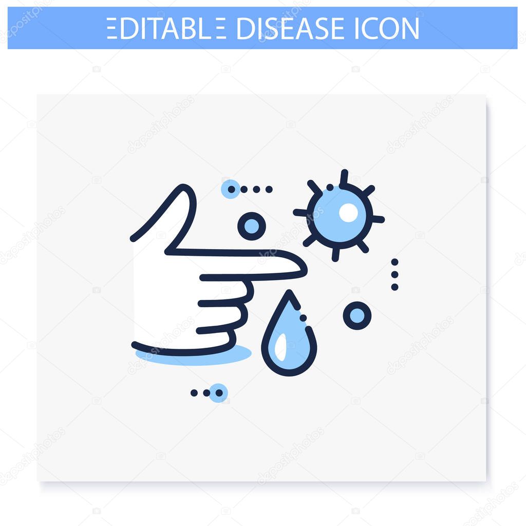 Infección a través del icono de la línea sanguínea. Editable 2023 Infección a través del icono de la línea sanguínea. Editable 2023
