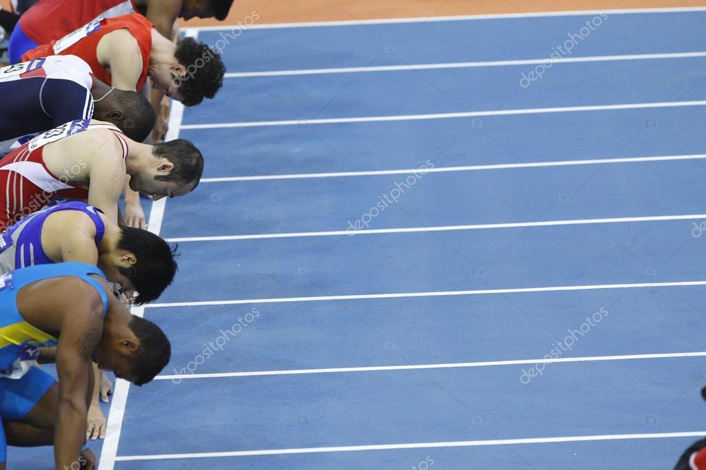 Athletes competes at the 60m Men track — Stock Editorial Photo © lakasa ...