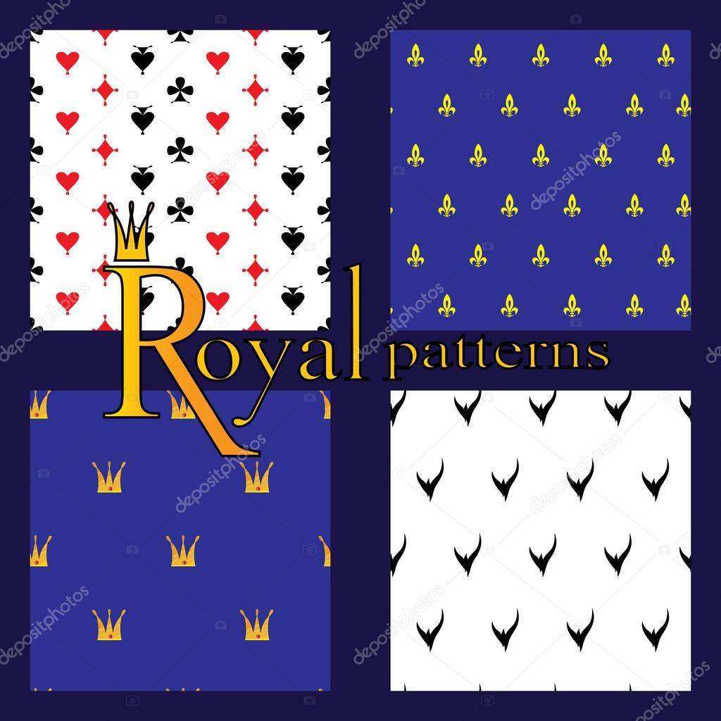Set of 4 simple royal patterns Stock Vector Image by ©RoalevV #56283307
