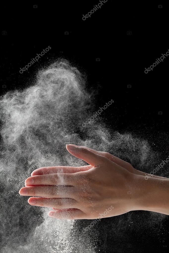 Chalk Magnesium Carbonate hands clapping woman — Stock Photo © 4masik ...