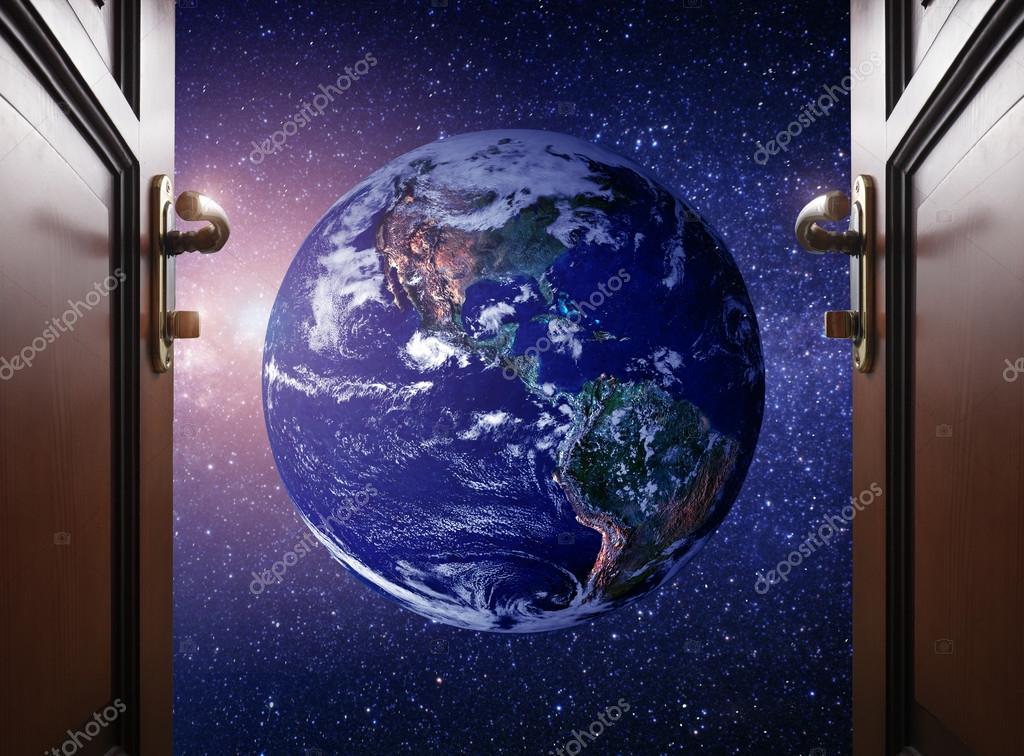 Room door to Planet earth from the space. Some elements of this Stock ...