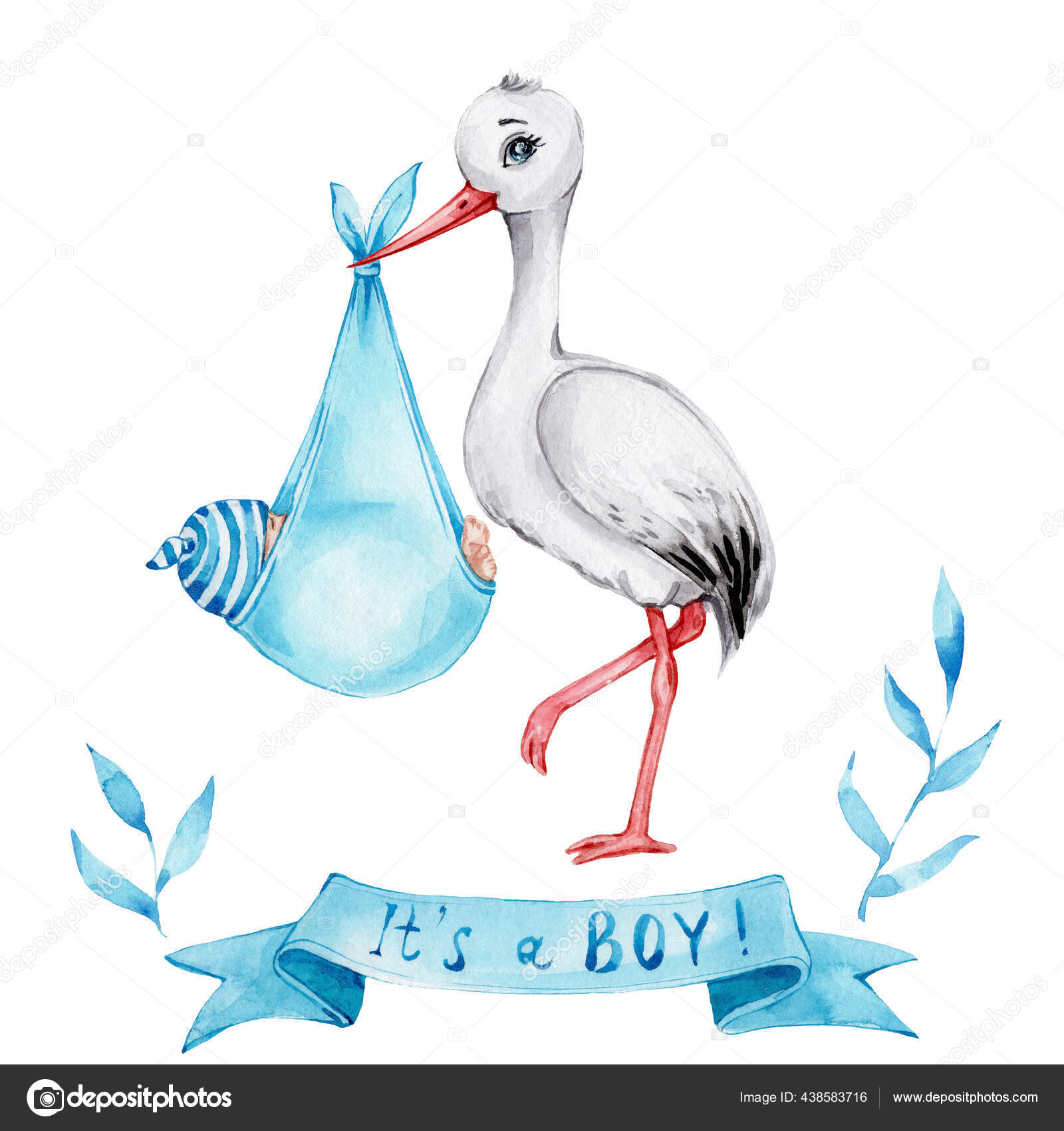 Stork Baby Boy Clip Art