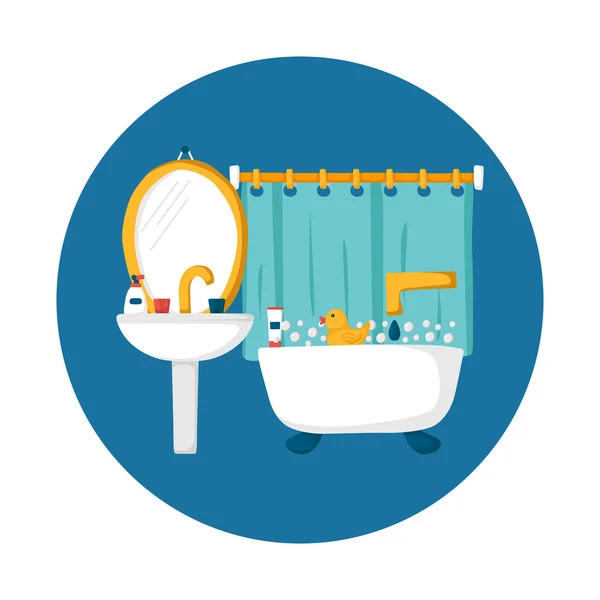 Colorful Isolated Vector Set Of Bathroom Icons In Modern Flat St Stock