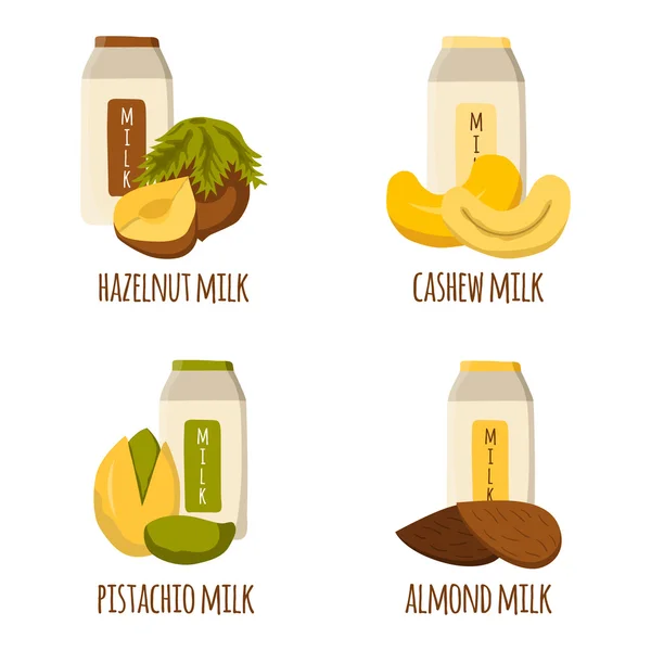 Almond milk cartoon Vector Art Stock Images | Depositphotos