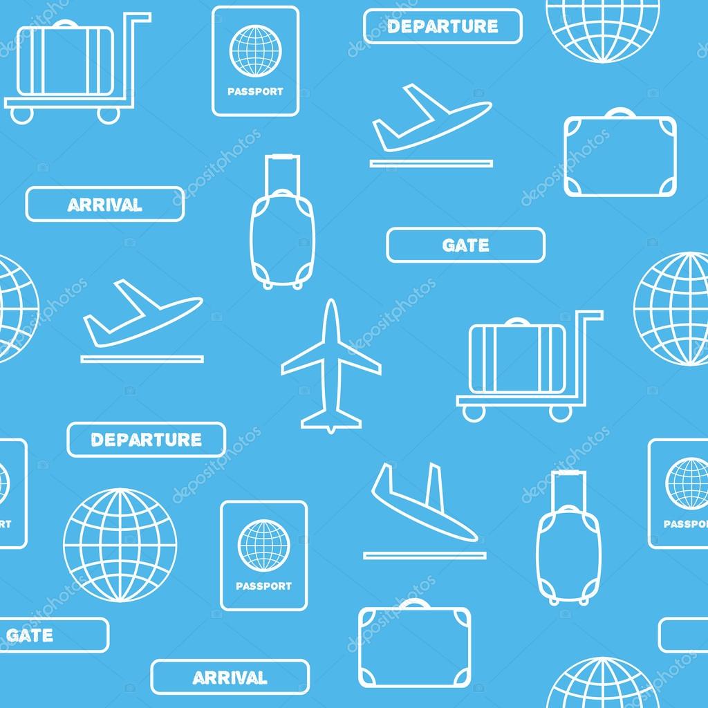 Seamless background on airport theme Stock Vector by ©petitelili 70489239