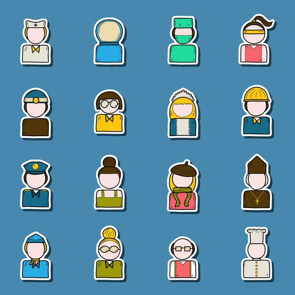 People icon sticker vector, Royalty-free People icon sticker vector ...