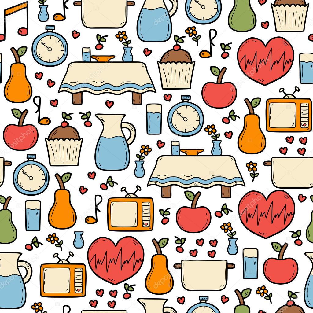 Seamless mindful eating background Stock Vector Image by ©petitelili ...