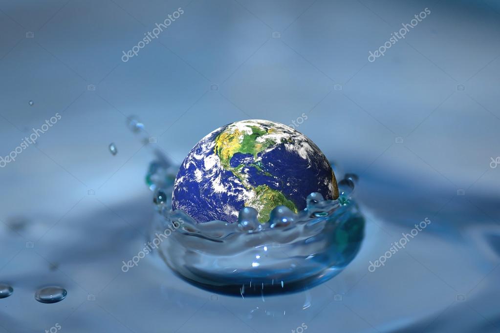 The earth falls into water. Earth flood photo of Earth from NASA ...