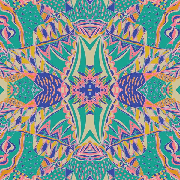 Traditional ornamental paisley bandanna. Hand drawn background with ...