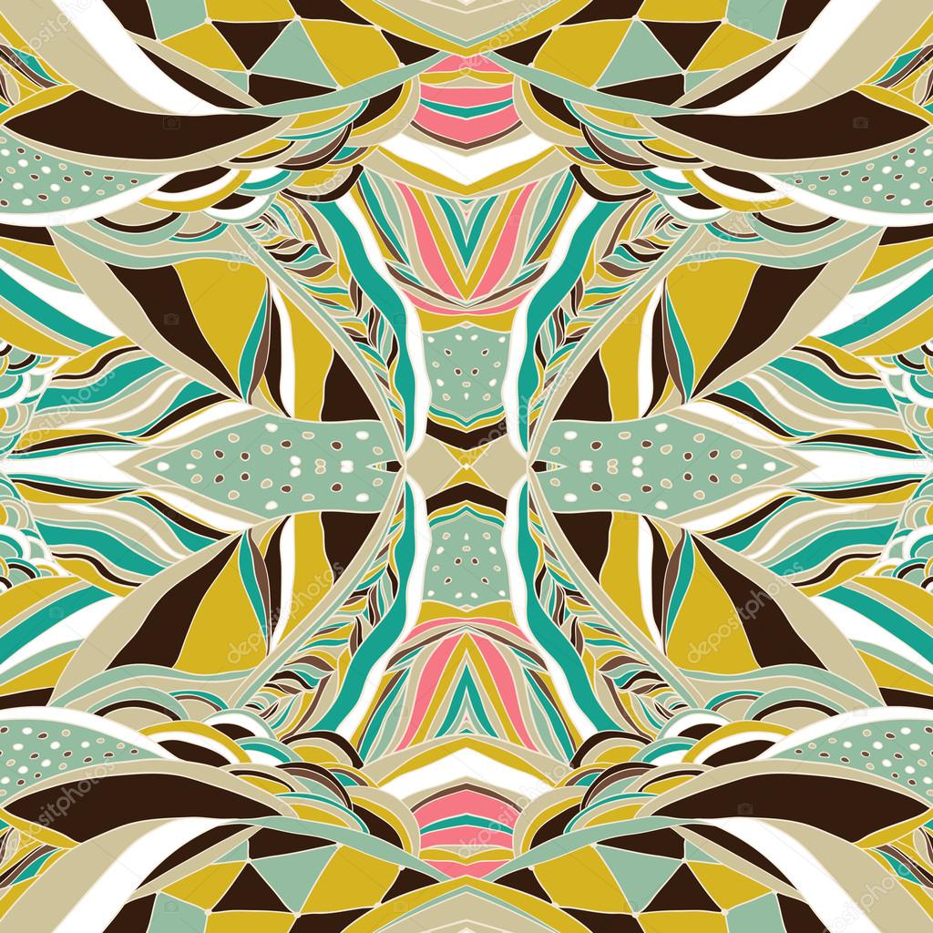 Traditional ornamental paisley bandanna. Hand drawn background with ...