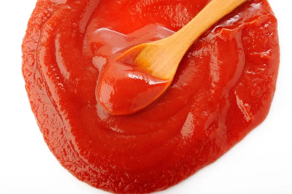 Set of ketchup puddles and ketchup splashes on white background. Stock ...