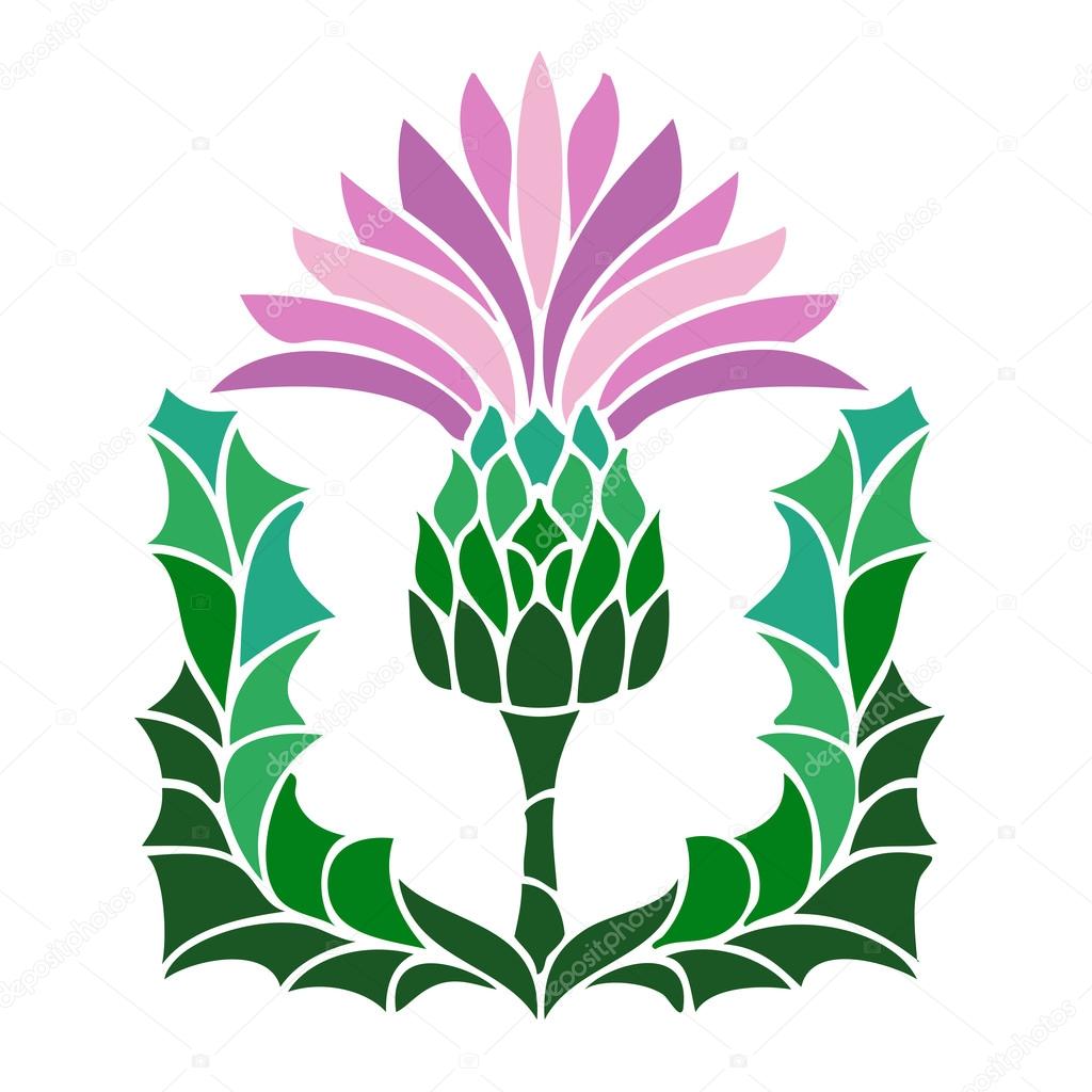 Thistle flower symbol — Stock Vector © image4stock #82351832