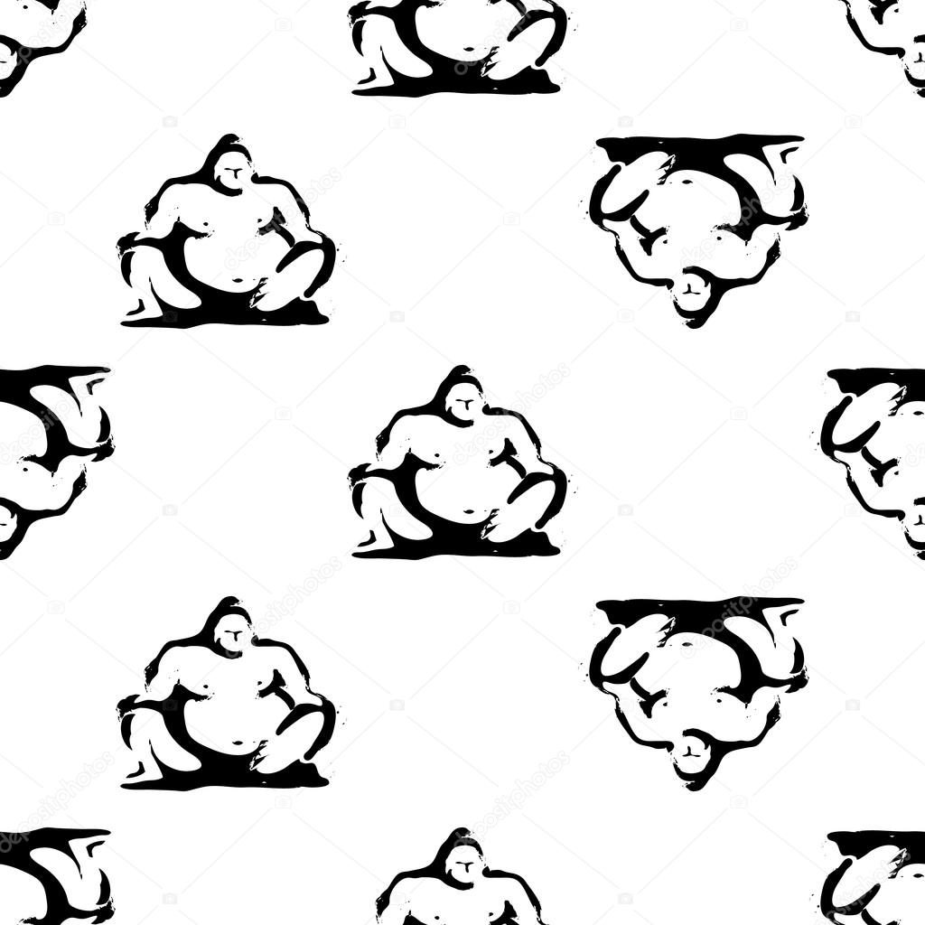 Japan sumo background Stock Vector Image by ©Sopelkin #110001102